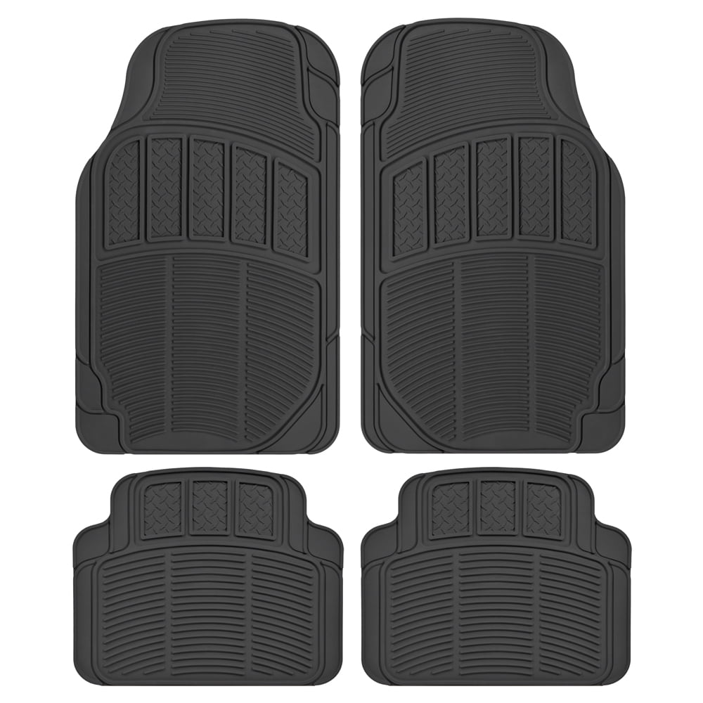 CarXS Proliners Classic Rubber Car Floor Mats - 4pc Front & Rear Heavy ...