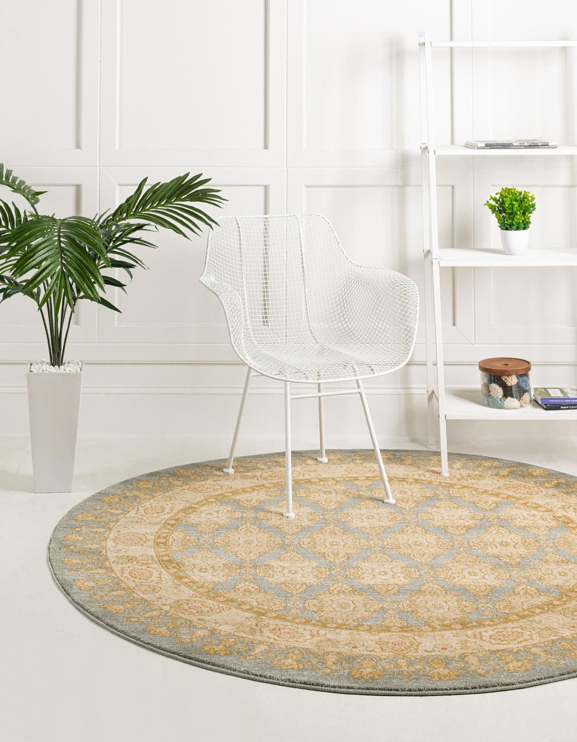 Rugs.com Chelsea Collection Rug – 6' Round Blue Medium Rug Perfect For ...