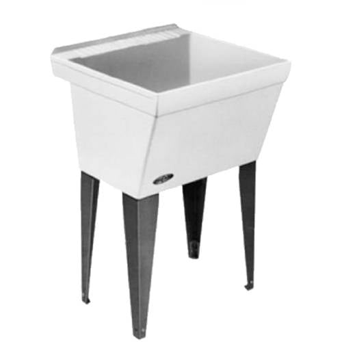 Mustee 17F Utilatub Laundry Tub 23.5" x 23", Floor Mount, White ...