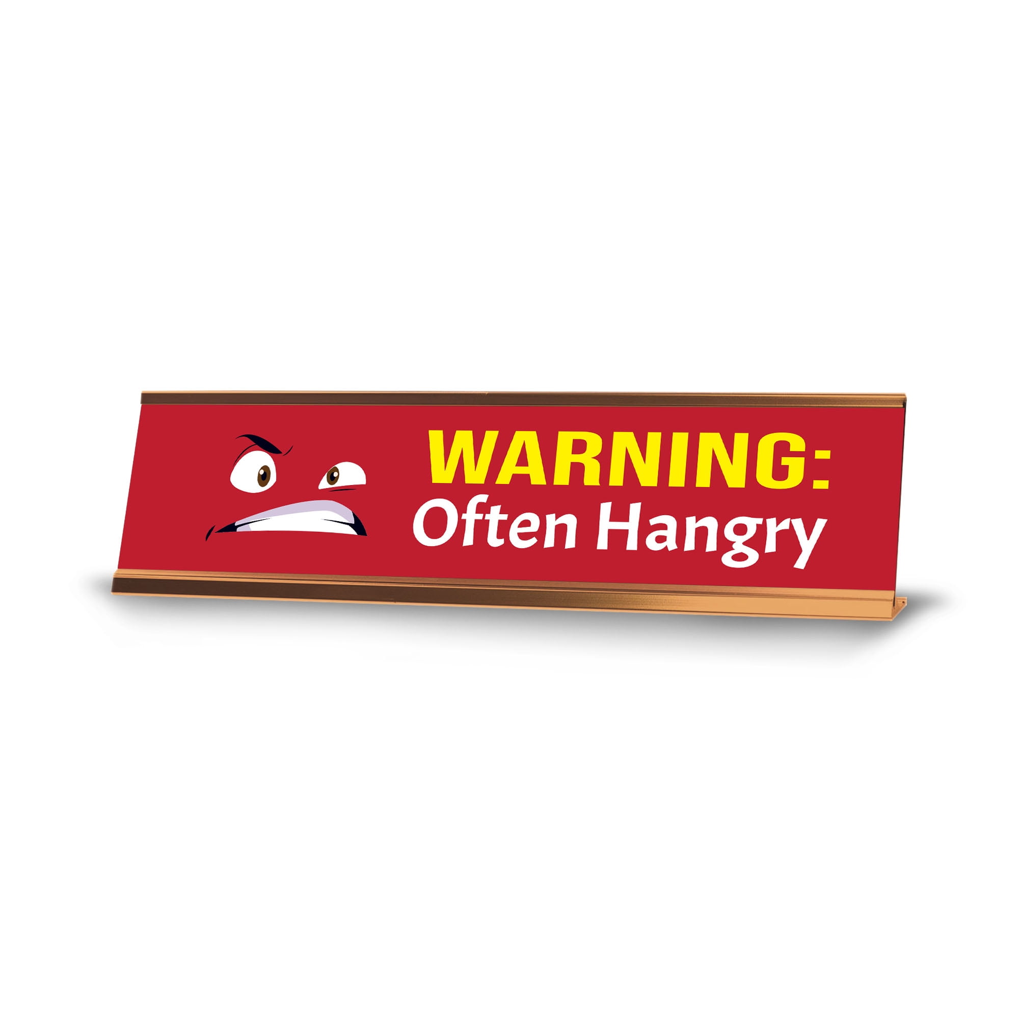 Warning: Often Hangry, Golden Frame Desk Sign (2x8) - Walmart.com