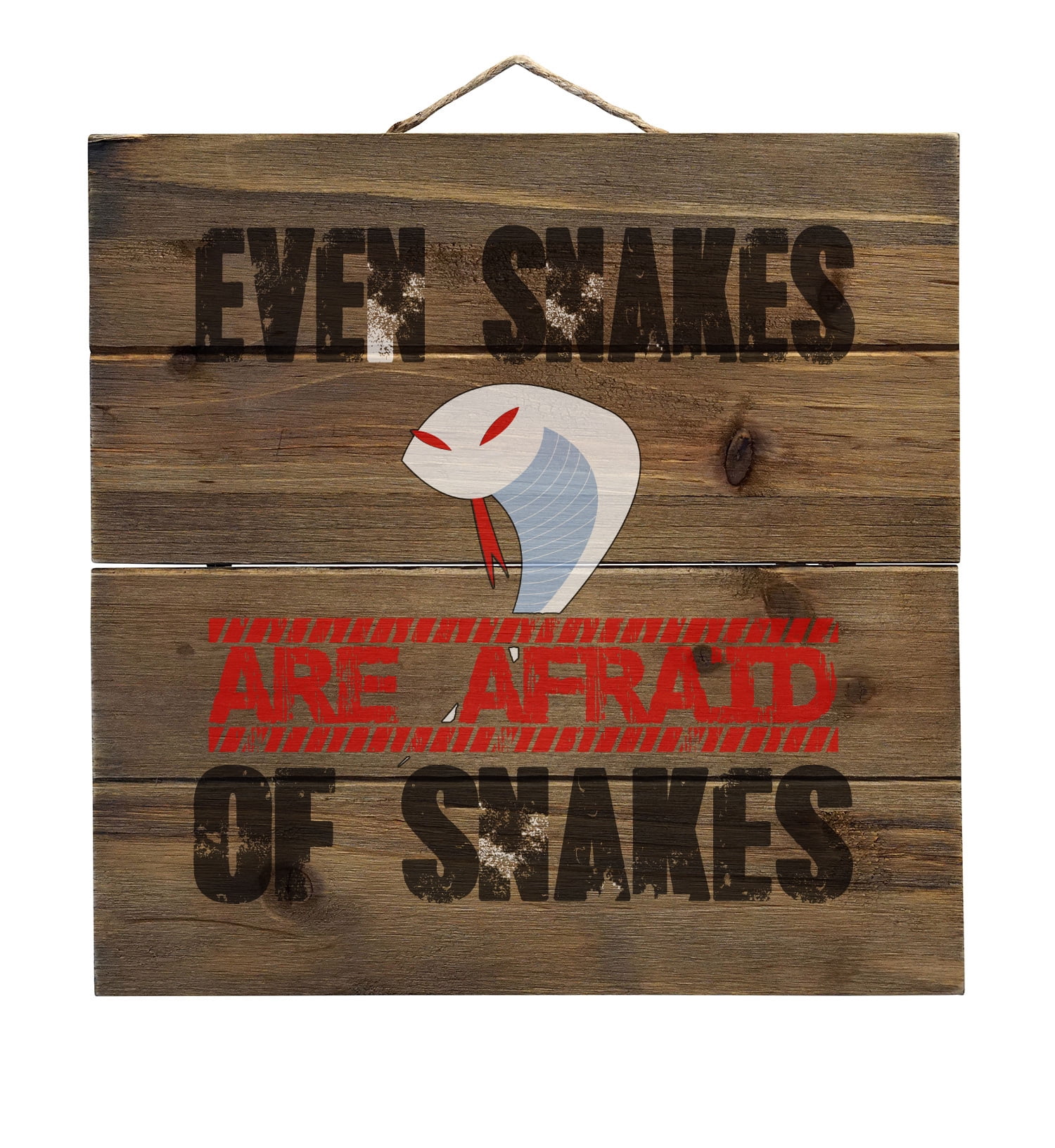 Even Snakes are Afraid of Snakes - Decorative REAL WOOD Wall Art - Faux ...