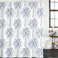 Blue Palm Tree Shower Curtain Set - 48" x 72" Washable Bathtub Curtain ...
