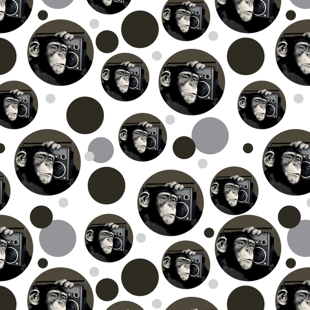 Chimp Monkey With Boombox Radio Premium Gift Wrap Wrapping Paper Roll ...