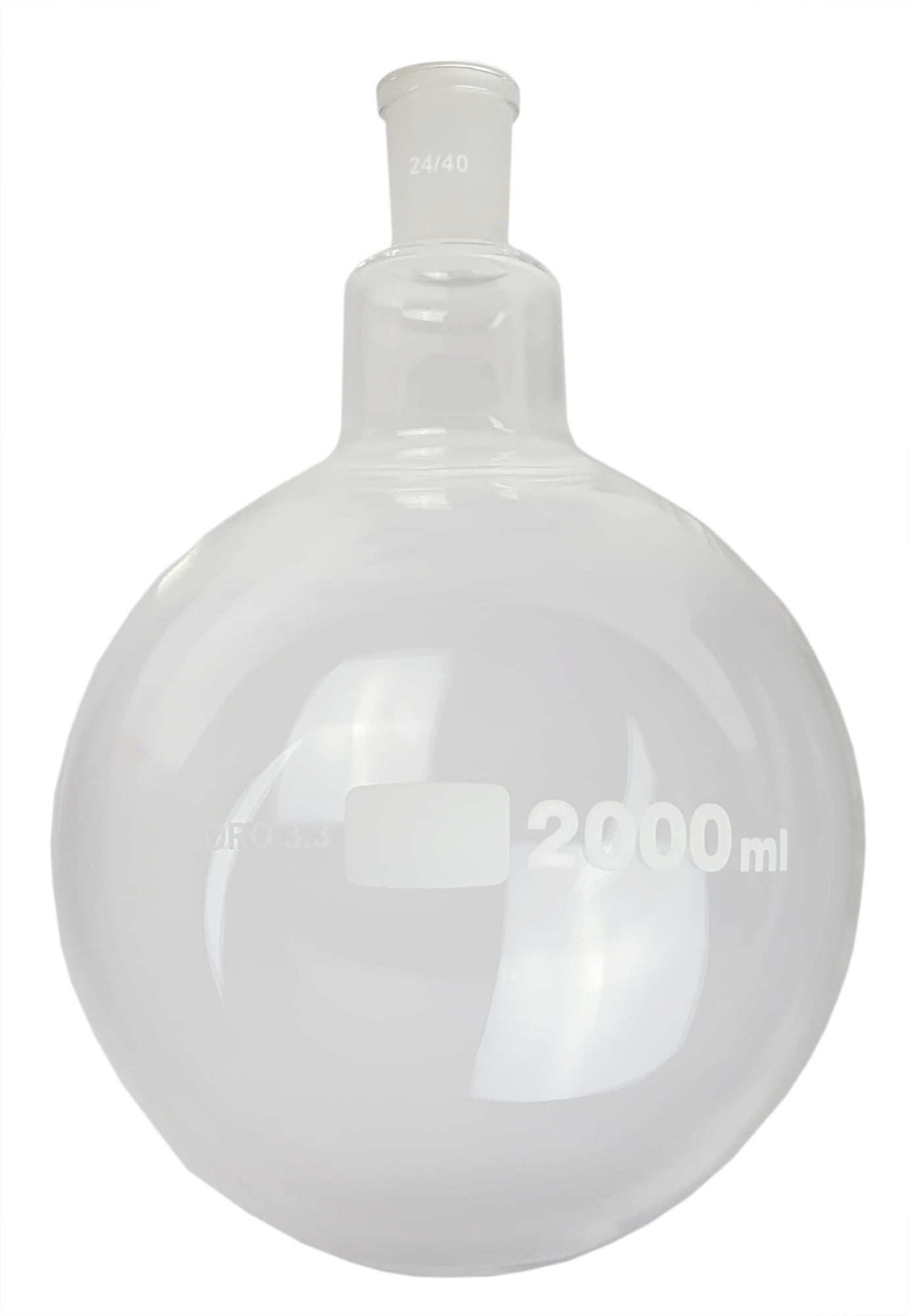 Round-Bottom Boiling Flask, 24/40 Ground Glass Joint, 2000ml by Go ...
