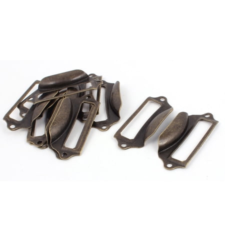 Library File Drawer Tag Frame Lable Pull Handle Bronze Tone 69mm Length ...