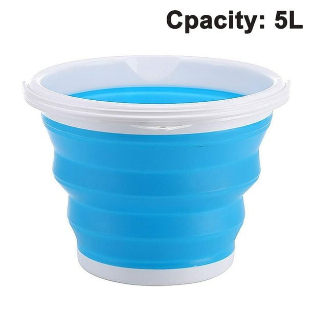 Collapsible Bucket with Handle Foldable Beach Toys Container, 5L /10L ...