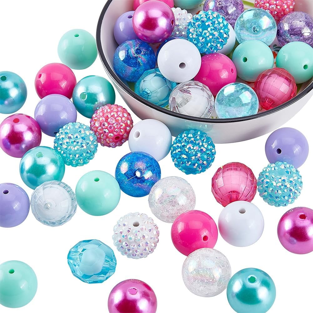 Click here for Nobrand 50pcs Chunk Beads 20mm Bubblegum Beads Col... prices