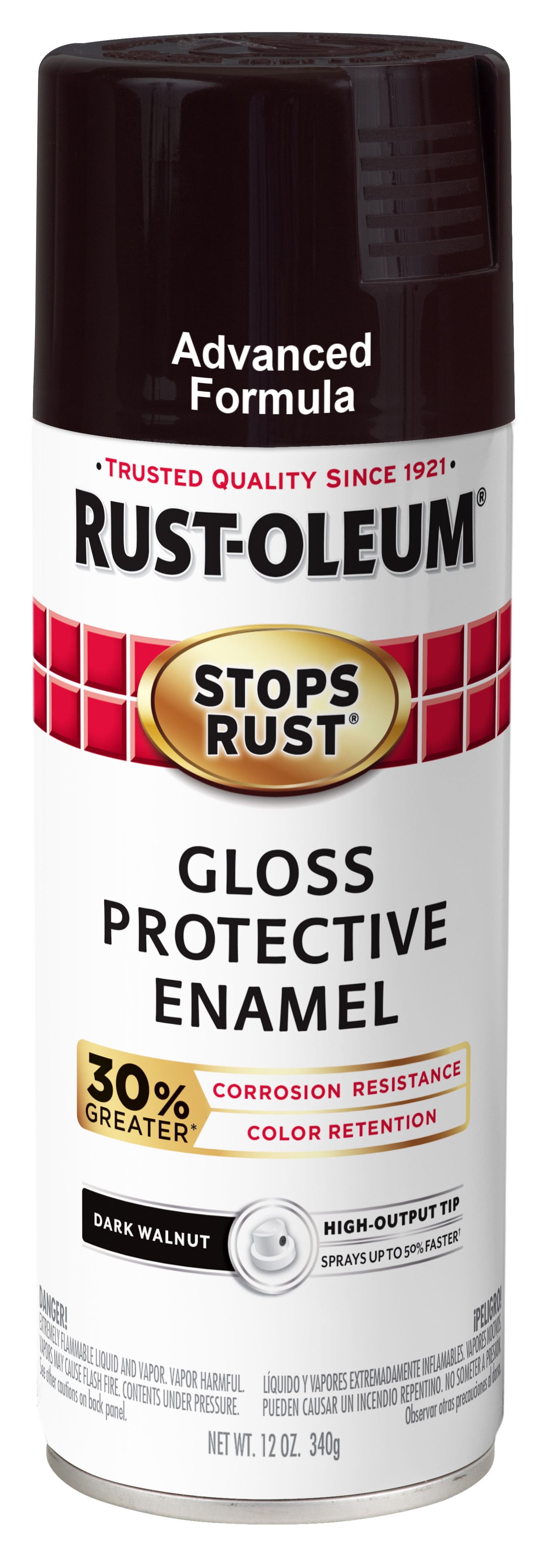 Dark Walnut, Rust-Oleum Stops Rust Advanced Gloss Spray Paint, 12 oz ... Dark Walnut, Rust-Oleum Stops Rust Advanced Gloss Spray Paint, 12 oz ...