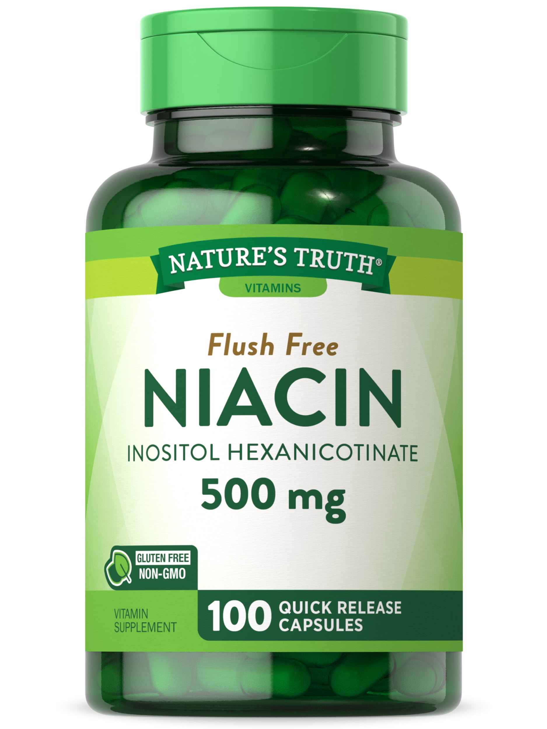 Niacin 500mg Flush Free | 100 Capsules | by Nature's Truth - Walmart.com