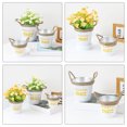 3 Pcs 1982 Vintage Round Rope Portable Iron Flower Bucket Flowerpot Set ...