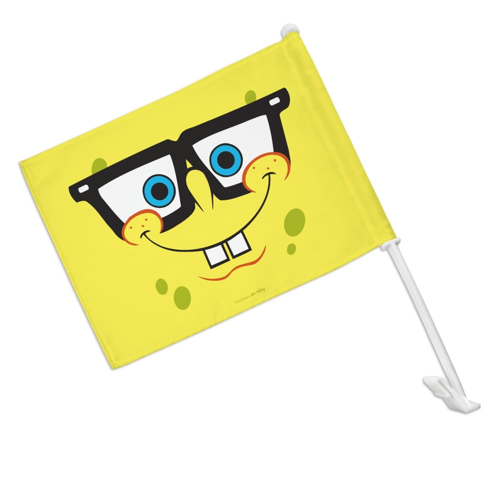 SpongeBob Nerd Face Car Truck Flag with Window Clip On Pole Holder ...