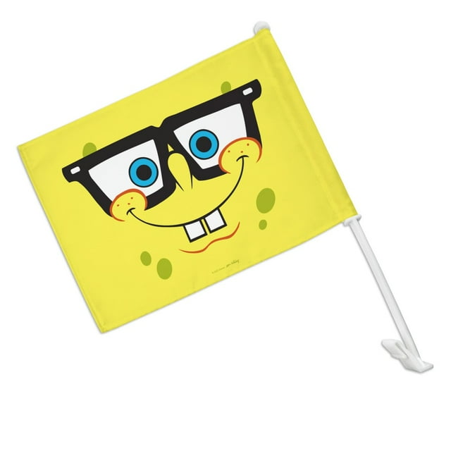 SpongeBob Nerd Face Car Truck Flag with Window Clip On Pole Holder ...