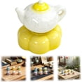 Dusknt Ceramic Rotating Teapot, Crystalline Glaze Tea Ornament,Desktop ...