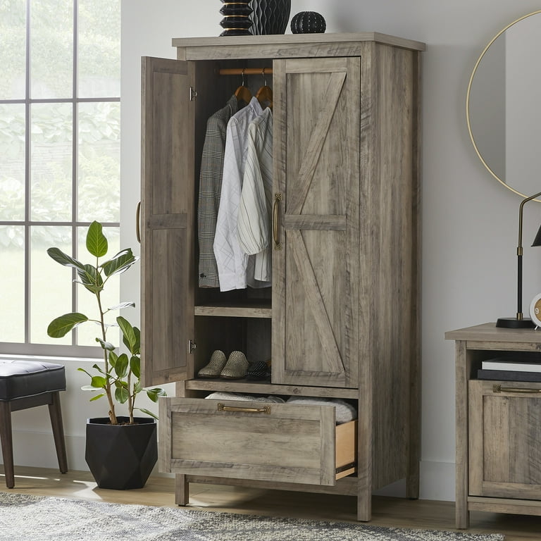 Better Homes Gardens Modern Farmhouse Armoire Rustic Gray Finish
