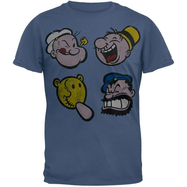 Popeye - Popeye - Happy Faces Soft T-Shirt - 2X-Large - Walmart.com ...