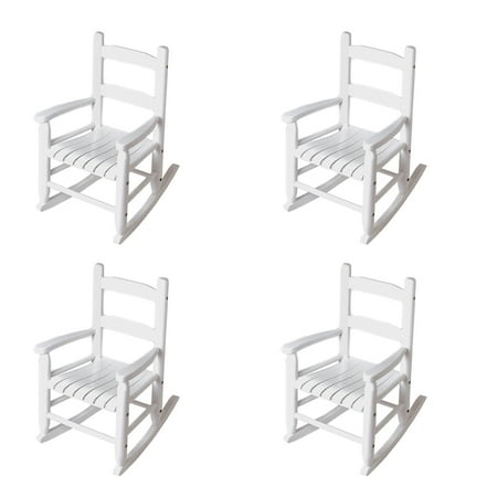 Lipper Child's Eco Friendly Wooden Furniture Rocking Chair, White (4 ...