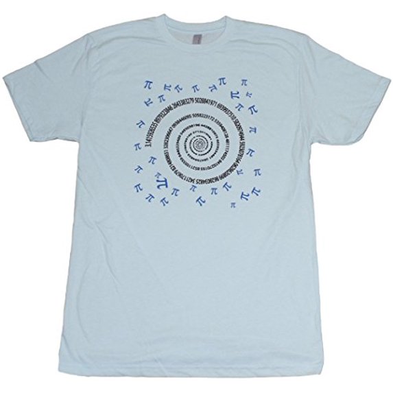 Pi Swirl Math Numbers T-shirt Mens Unisex Light Blue (Medium, Premium ...