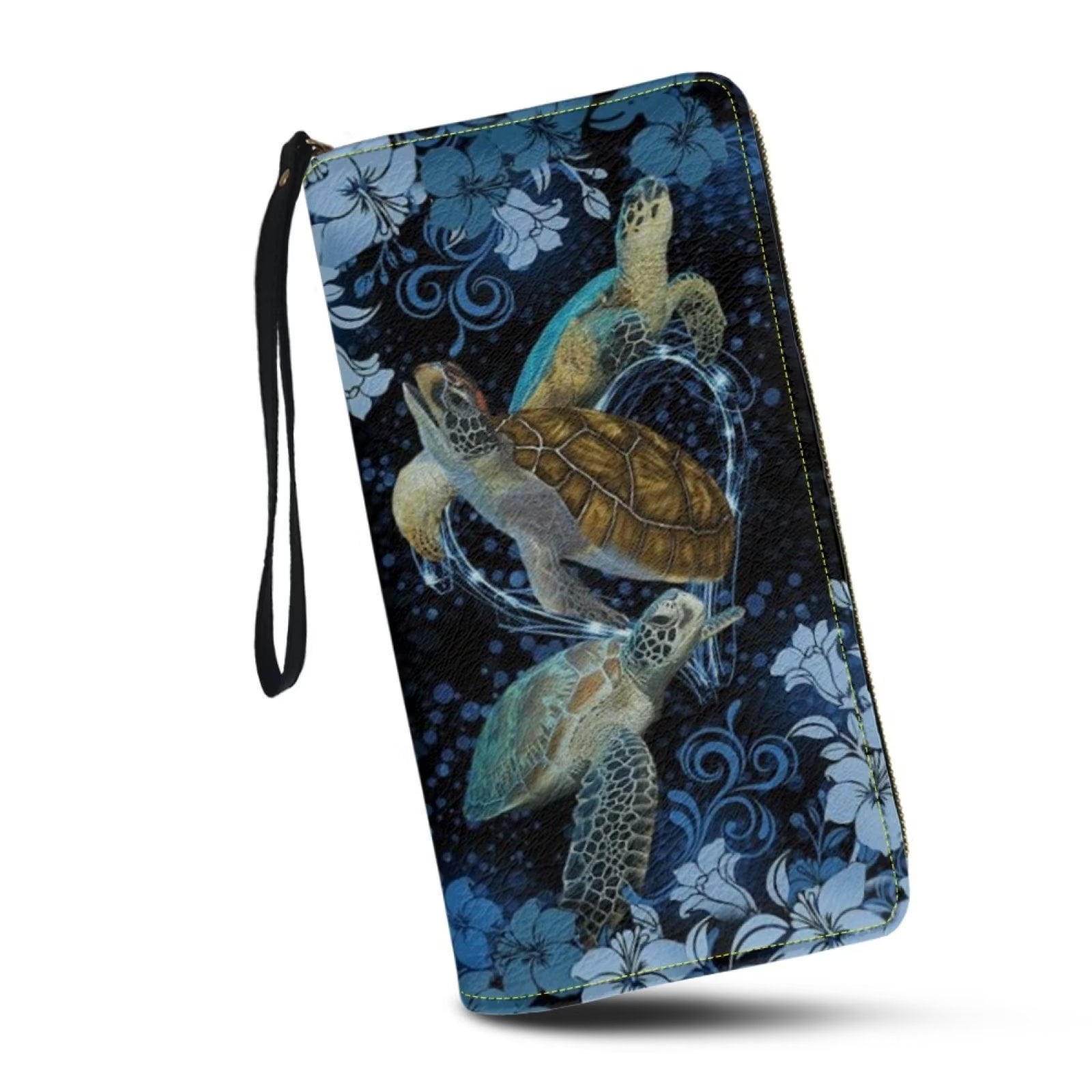 FKELYI Ocean Turtle PU Leather Zipper Wallets for Women Ladies,Credit ...