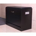 Black Wooden Fold-out Shoe Organizer - Shoe Storage Bench with Leather ...