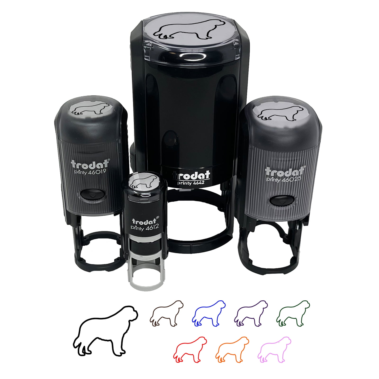 St Bernard Saint Dog Outline Self-Inking Rubber Stamp Ink Stamper ...