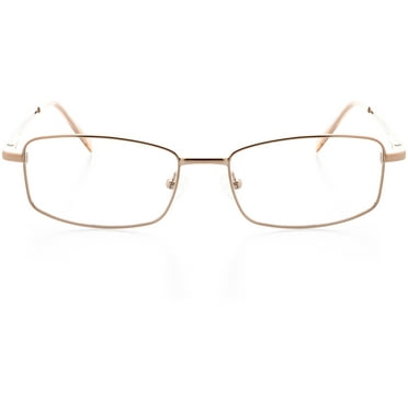 Unisex Optical Eyewear - Rectangle Shape, Metal Full Rim, Shiny Black ...