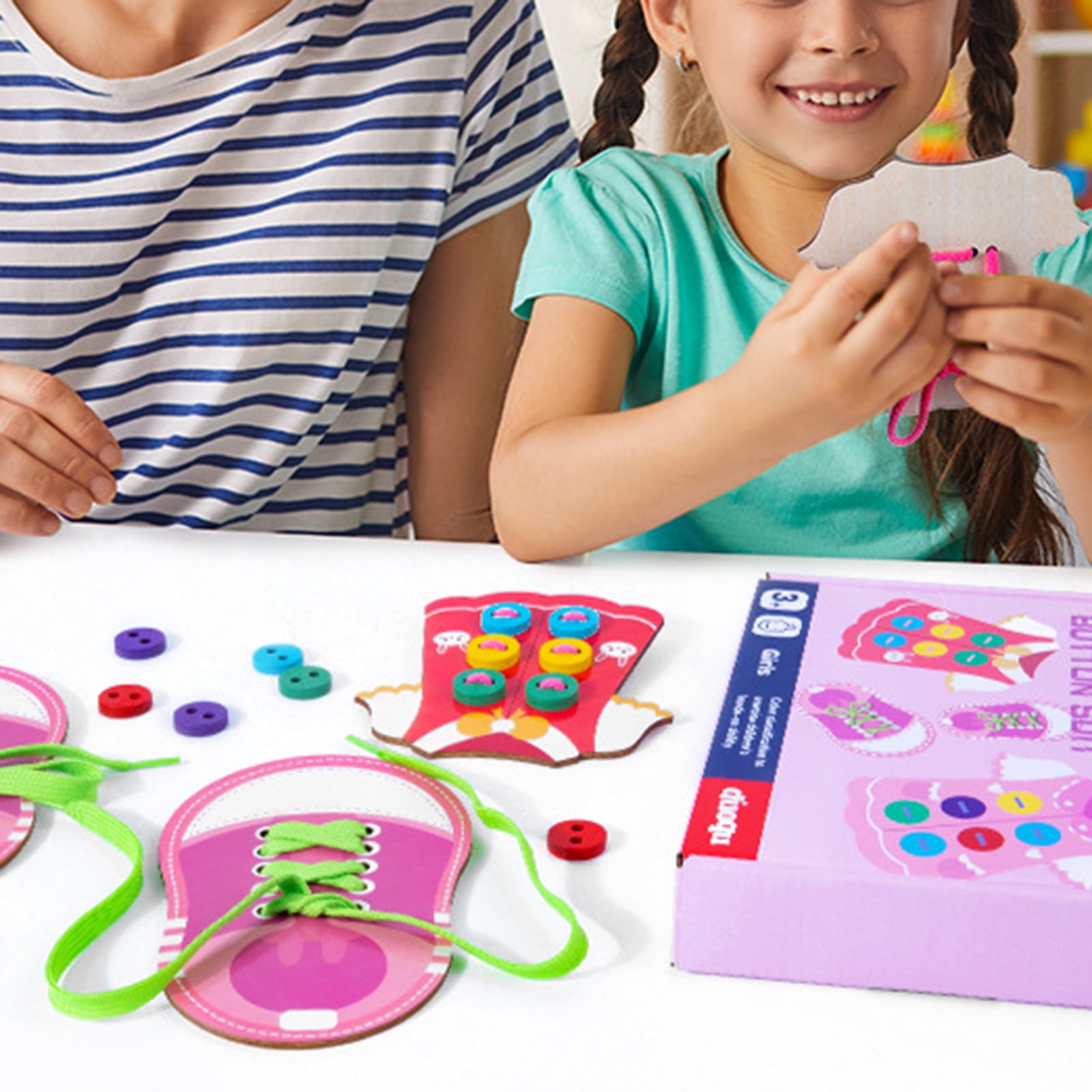 Travelwant Wooden Clothes Lacing Toys for Kids Age 3 4 5 Years Toddler ...