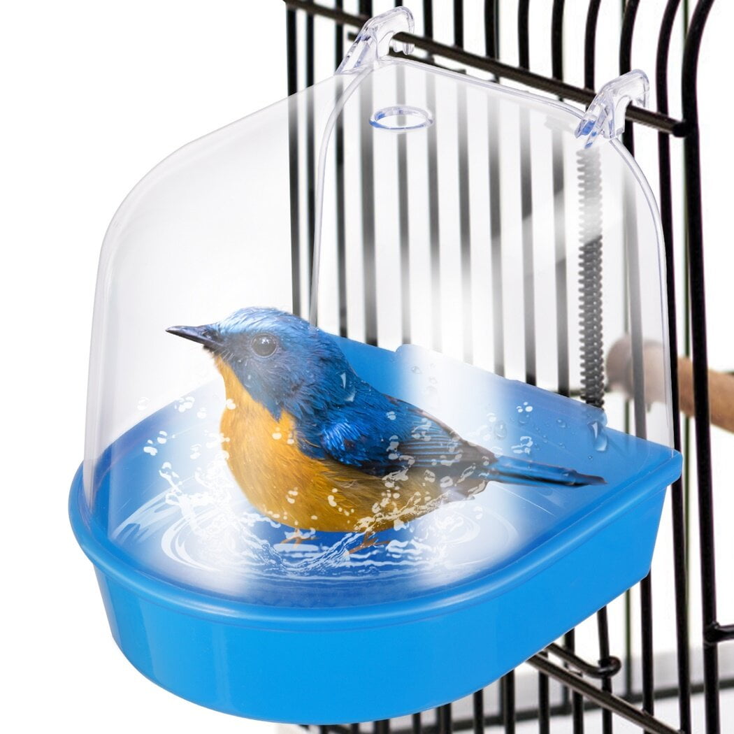 Bird Bath for Cage, Clear Bird Cage Hanging Bath Box, Small Bird ...