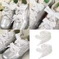 2 Pairs Lace Trim Shoelaces Decorative Ruffled Shoe Lace Anti Slip Milk ...