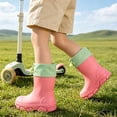 Angala Boys Rain Boots Waterproof Non- Mid Calf Solid Lightweight ...