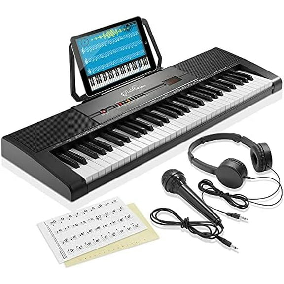 Rockjam 61-Key Electric Digital Keyboard Piano Super Kit with Stand ...