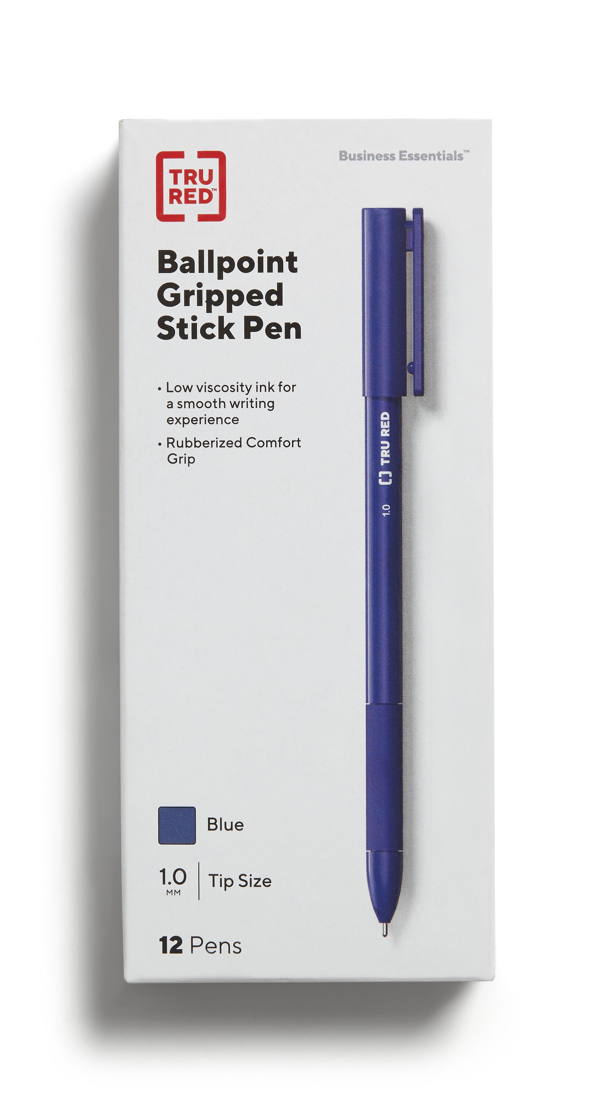 TRU RED Ballpoint Gripped Pen Medium Point 1.0mm Blue TR52865 - Walmart.com