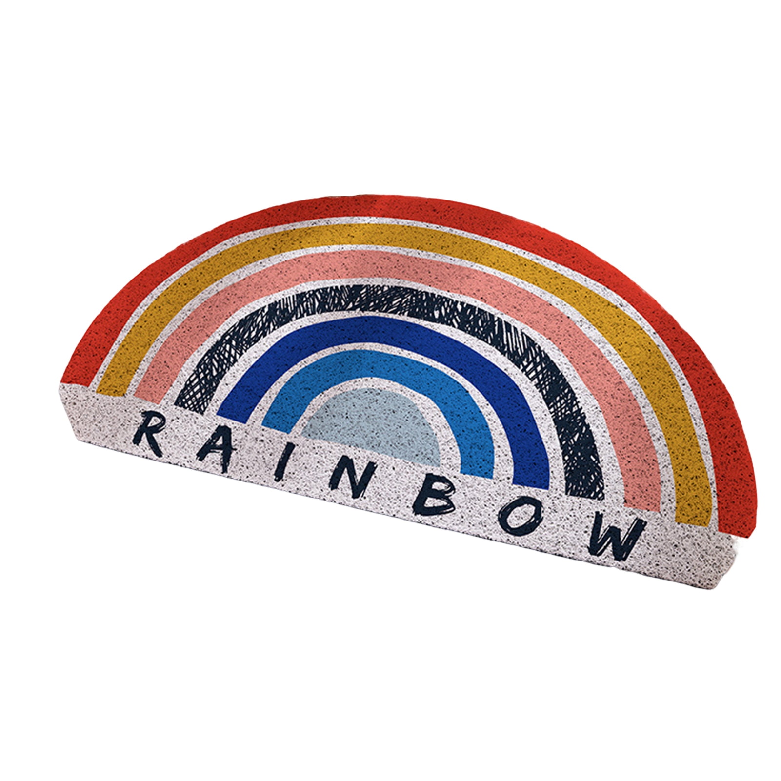 Rainbow Doormat, Cute Door Mat Outdoor, Anti-Slip Half Round Front Door ...