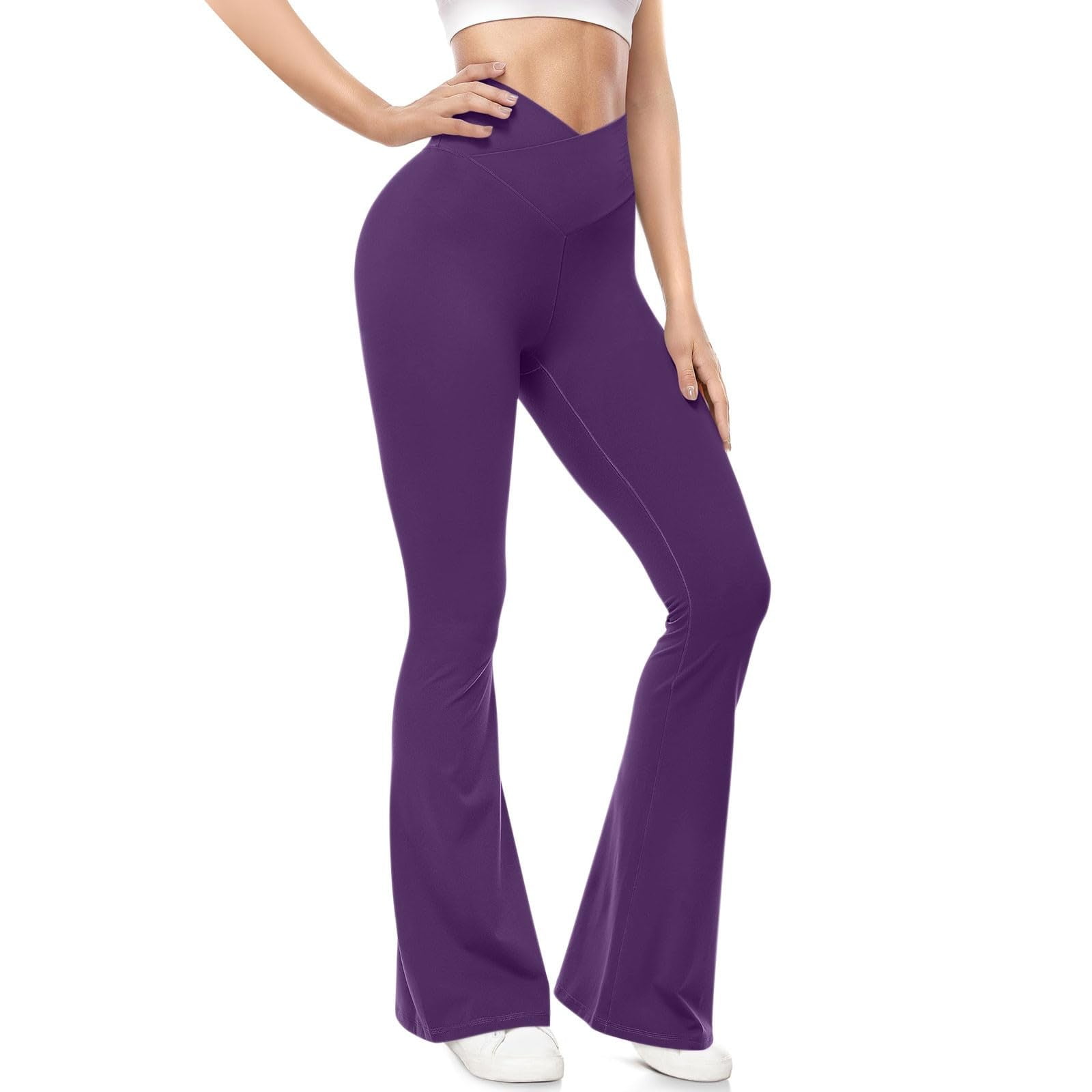 Click here for Zicth Purple Yoga Pants Women Flare Leggings For W... prices