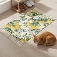 Bathroom Rug 2'x 3', Yellow Lemon Woven Cotton Washable Rug with ...