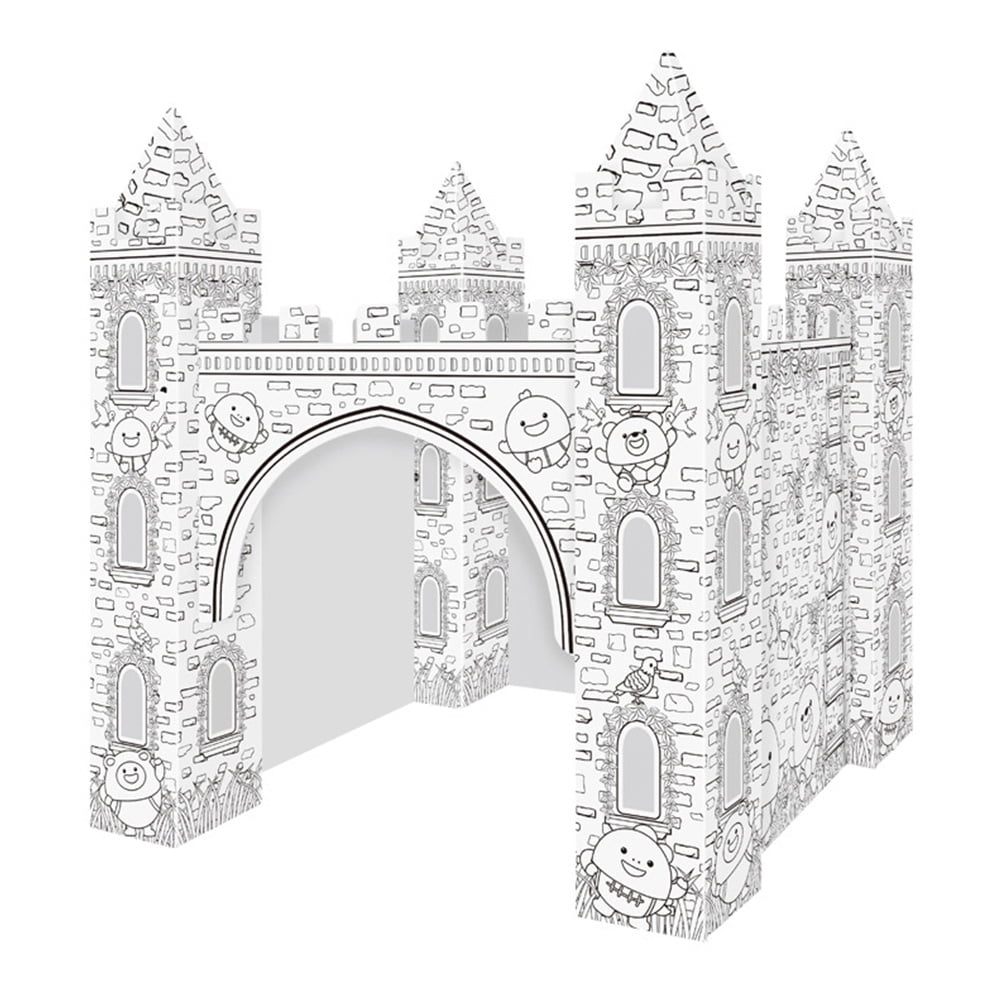 1 juego de Castillo 3D para colorear Papel para colorear Modelo de ...
