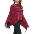 LELINTA Women's Tassel Ponchos Sweater Knitted Irregular Hem Poncho ...
