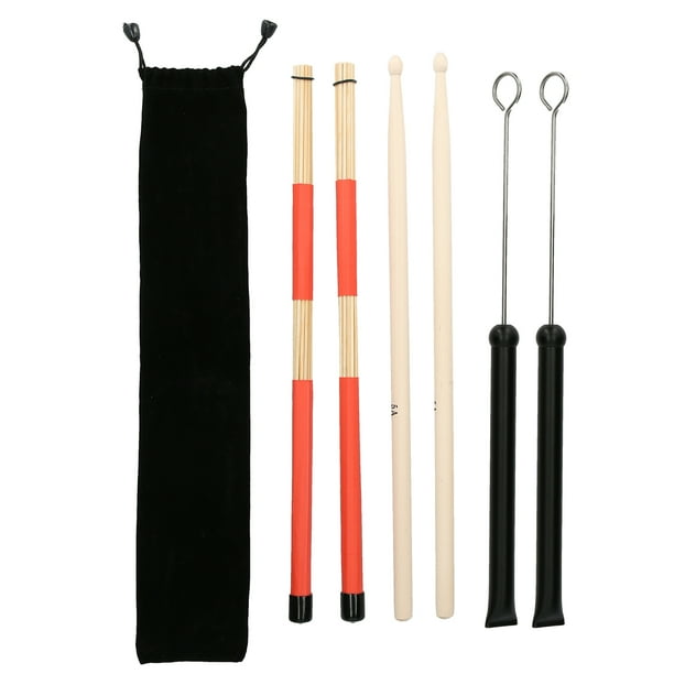Drum Stick Brush Set Jazz Retractable Metal Wire 5A Bamboo Rod 19 Beam ...