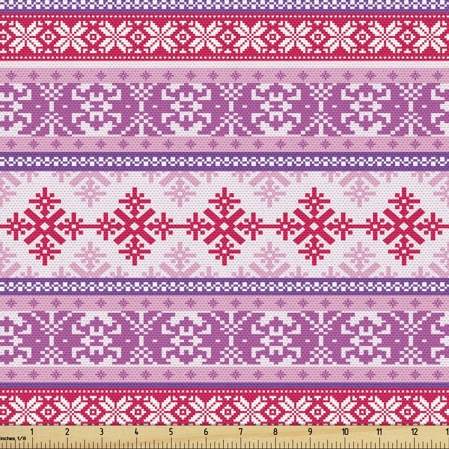 Nordic Fabric by the Yard, Geometric Abstract Snowflake Pattern ...