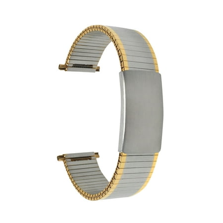 Bandini 22mm Silver and Gold (Two-Tone) Tone Stainless Steel Stretch ...