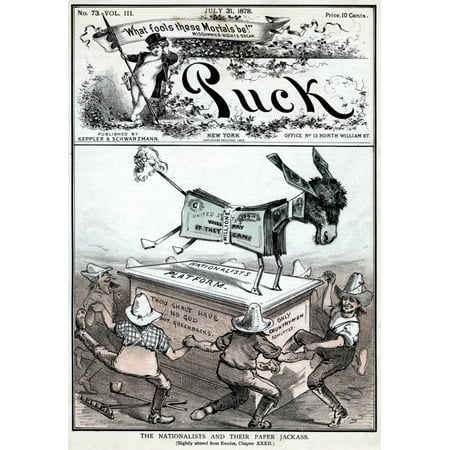Anti-Greenback Cartoon. /Npeter Cooper Is The Tail Of The Paper Jackass ...