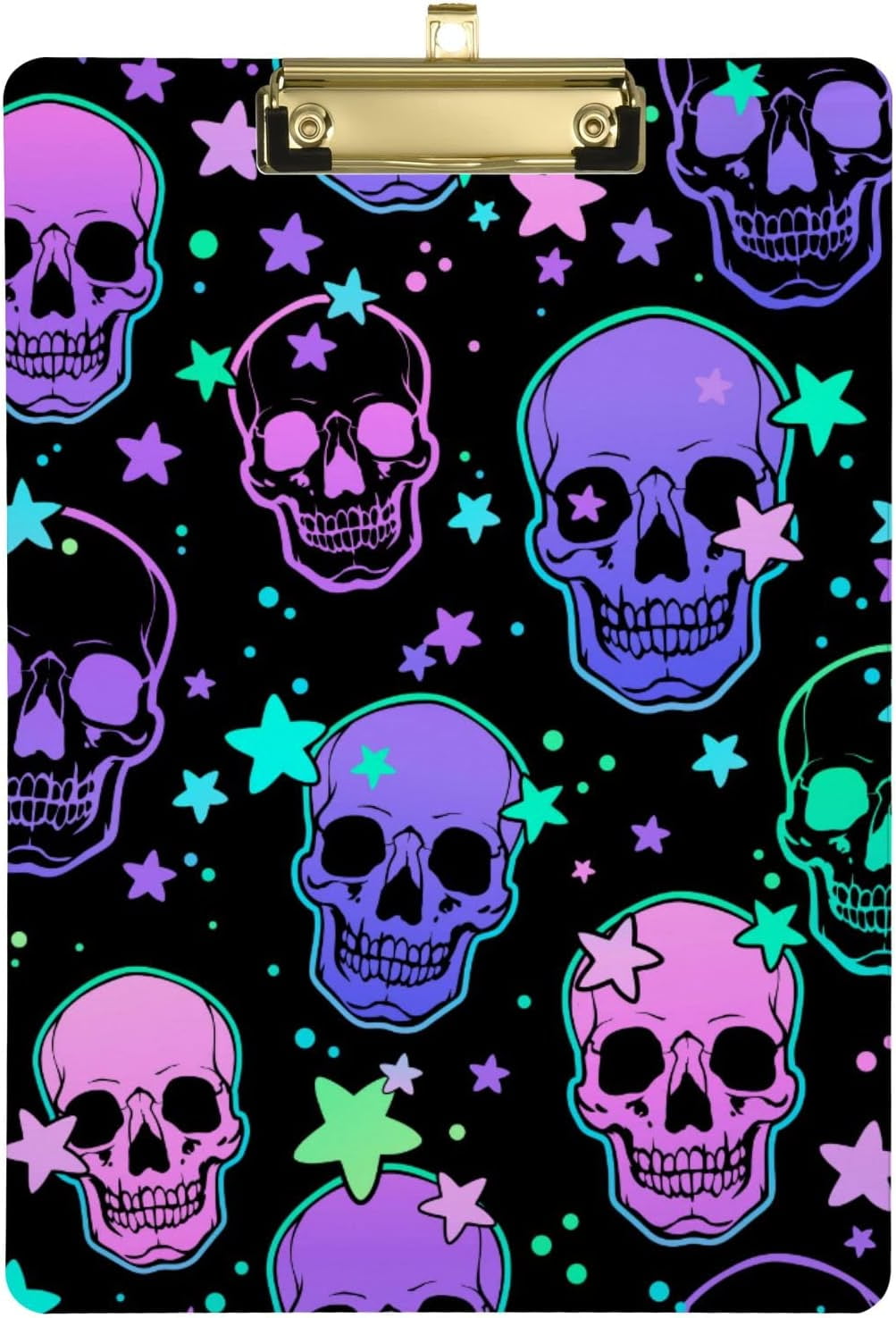 FMSHPON Bright Skeleton Skulls Stars Clipboard Hardboard Wood Nursing ...