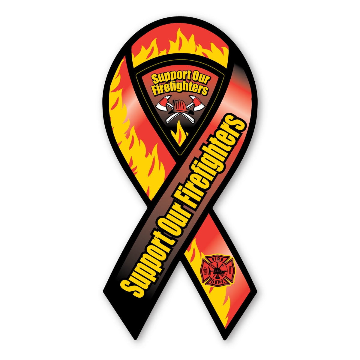Support Our Firefighters Flame 2-in-1 Ribbon Magnet - Walmart.com