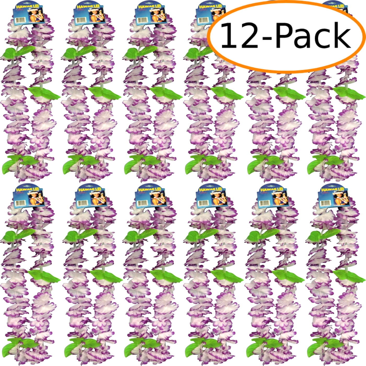 Two-Tone Lush 48" Hawaiian Leis (12-Pack) (Flower) - Walmart.com
