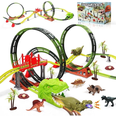 Hoshea Dinosaur Track Toys - Dinosaur Race Car Track Toy Set Dinosaurs ...