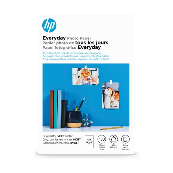 Hp Everyday Glossy Photo Paper | 100 Sheets | 4 X 6 In | Cr759A New ...