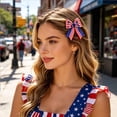 4th Of July Party Decorations, Nylon Bow Hair Clip Accessory, Red White ...