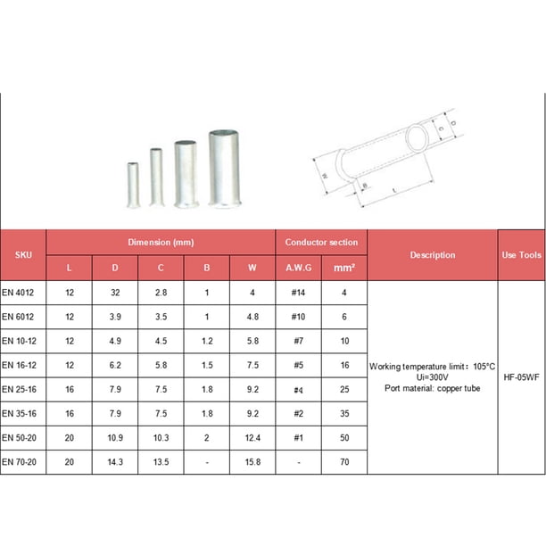 300 Pieces Wire Ferrules Practical 8 Ferrules Wear-resistant ...