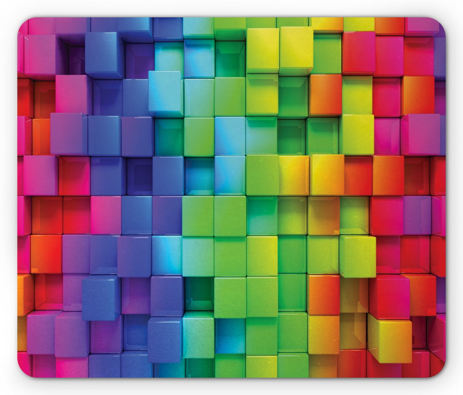 Colorful Mouse Pad, Rainbow Colored Contour Display Futuristic Block ...