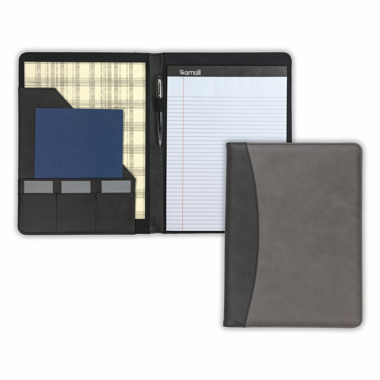 Samsill Two-Tone Padfolio, 8.5 x 11 Writing Pad, Gray & Black - Walmart.com