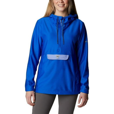 Columbia Women's Skiff Guide Fleece Anorak, Blue Macaw/Serenity, Small ...